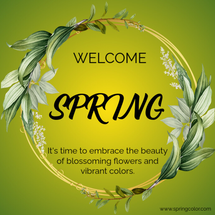 Illustrative Welcome Spring Instagram Post Template | PosterMyWall