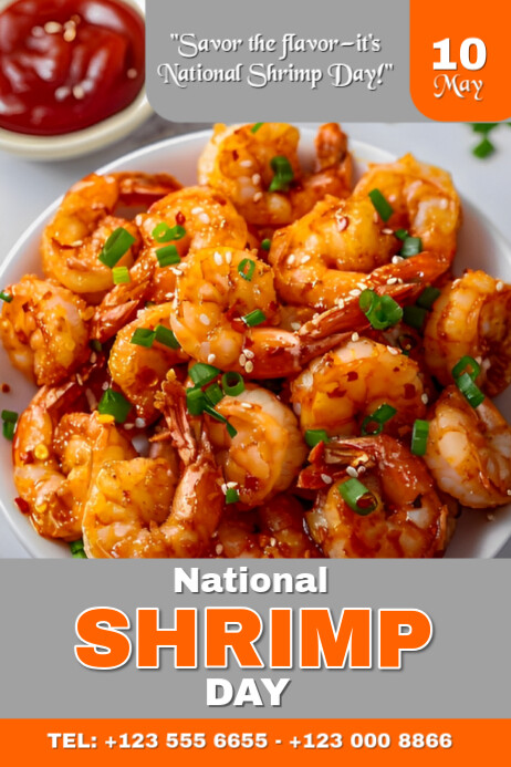 Plantilla de Illustrative White Background Gradient National Shrimp Day ...