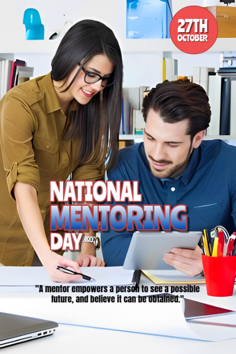 Modèle Illustrative White Background Grunge National Mentoring Day ...