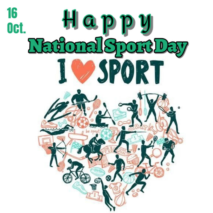 Plantilla de Illustrative White National Sport Day Poster Instagram ...