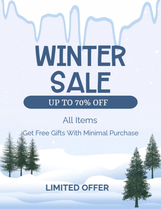 Illustrative Winter Sale Flyer Template | PosterMyWall