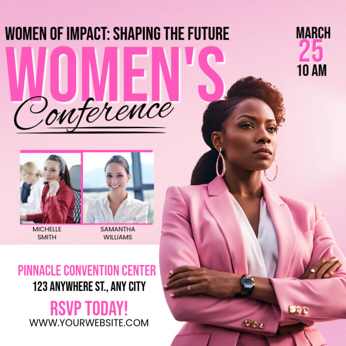 Illustrative Women's Conference Instagram Post Template | PosterMyWall