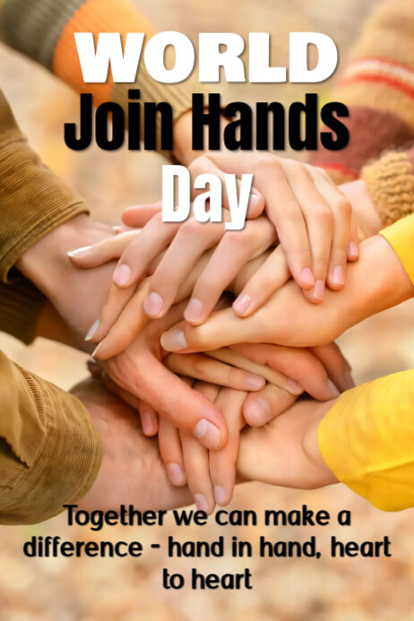 Illustrative World Join Hands Day Poster Template | PosterMyWall