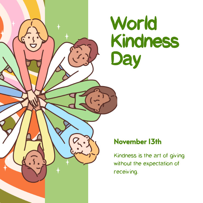 Illustrative World Kindness Day Instagram Pos Template | PosterMyWall