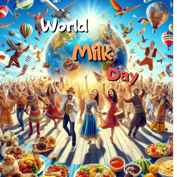 Plantilla de Illustrative World Milk Day Instagram Post | PosterMyWall