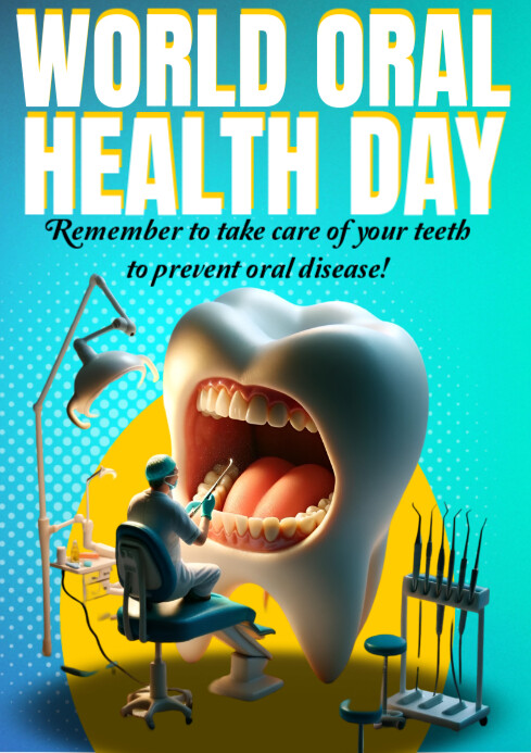 Copy of Illustrative World Oral Health Day Flyer A4 | PosterMyWall