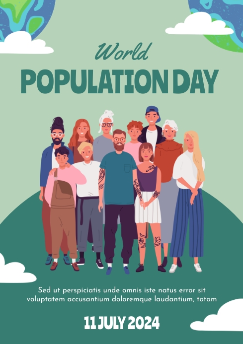 Plantilla de Illustrative World Population Day Flyer | PosterMyWall
