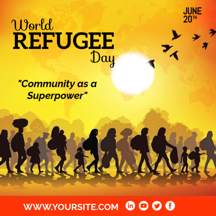 Illustrative World Refugee Day Awareness Instagram Post Template ...