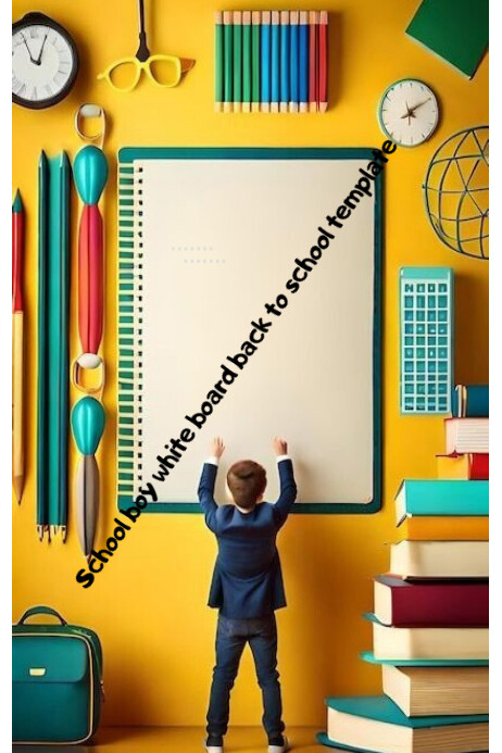 Plantilla de Illustrative Yellow Background School Boy And | PosterMyWall