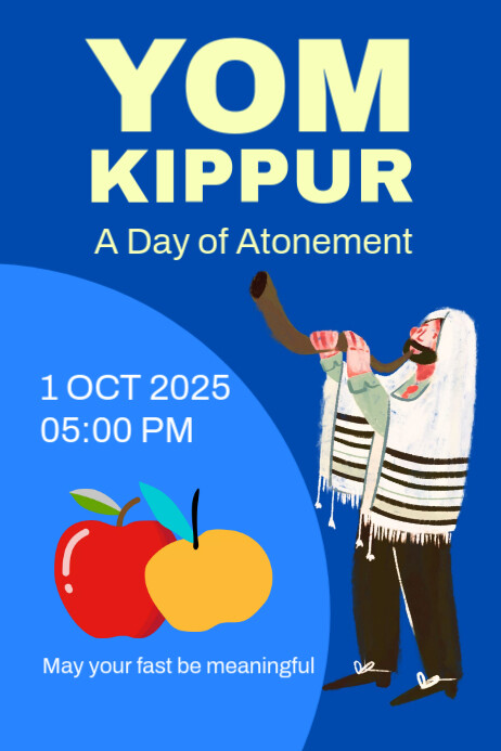 Illustrative Yom Kippur Poster Template | PosterMyWall