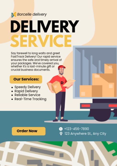 Copy of Ilustratif Delivery Service Promotion A4 | PosterMyWall