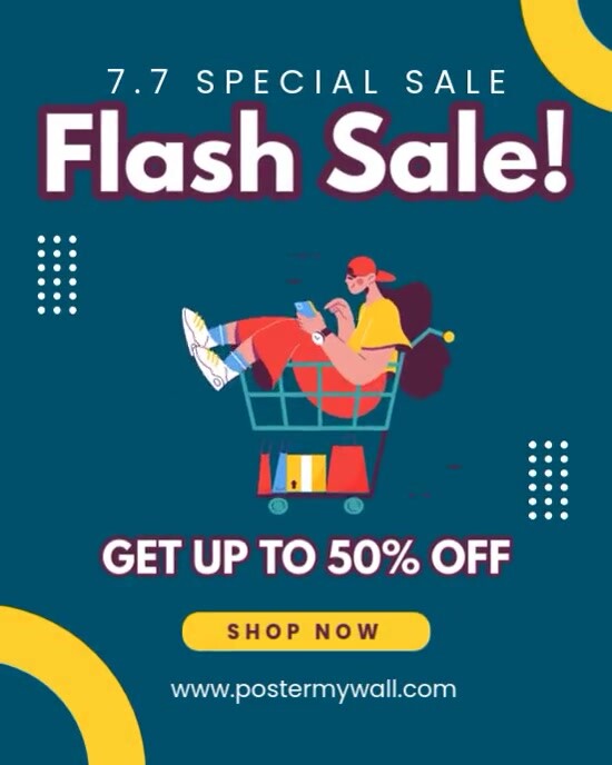 Ilustratif Flash Sale Instagram Portrait Template | PosterMyWall