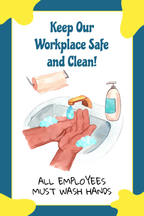 Copy of Ilustratif Keep Our Workplace Safe And Clean! Poster | PosterMyWall