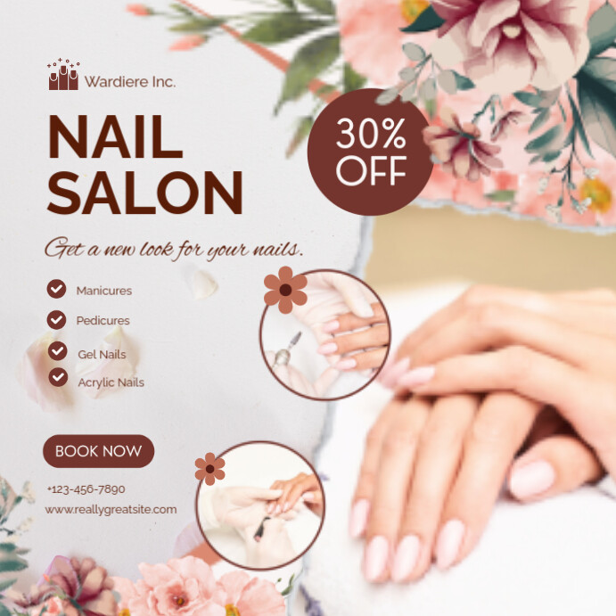 Ilustratif Nail Salon Pos Instagram Template | PosterMyWall