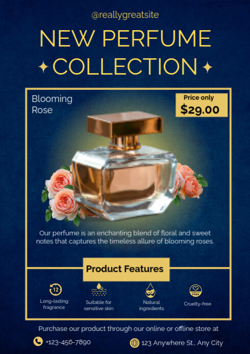 Ilustratif New Perfume Collection A4 Template | PosterMyWall