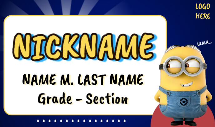 Ilustratif Nickname Minion Gru Team Tag Tanda Template | PosterMyWall