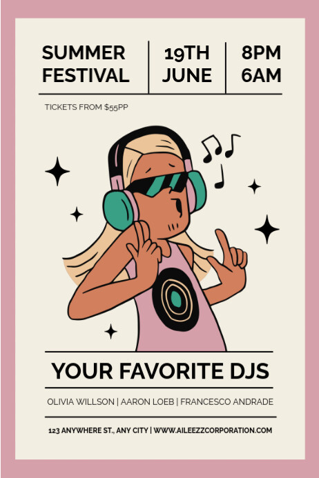 Ilustratif Summer Festival Poster Template | PosterMyWall