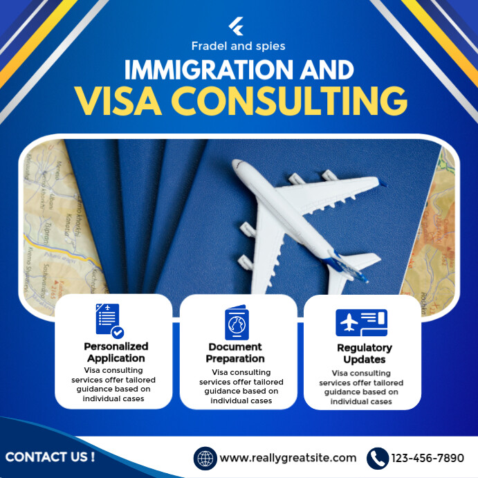 Modèle IMMIGRATION AND VISA CONSULTING INSTAGRAM POST | PosterMyWall