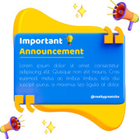Important Announcement INSTAGRAM POST Template | PosterMyWall