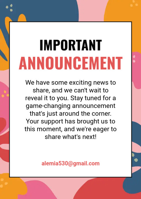 Important Announcemen template | PosterMyWall
