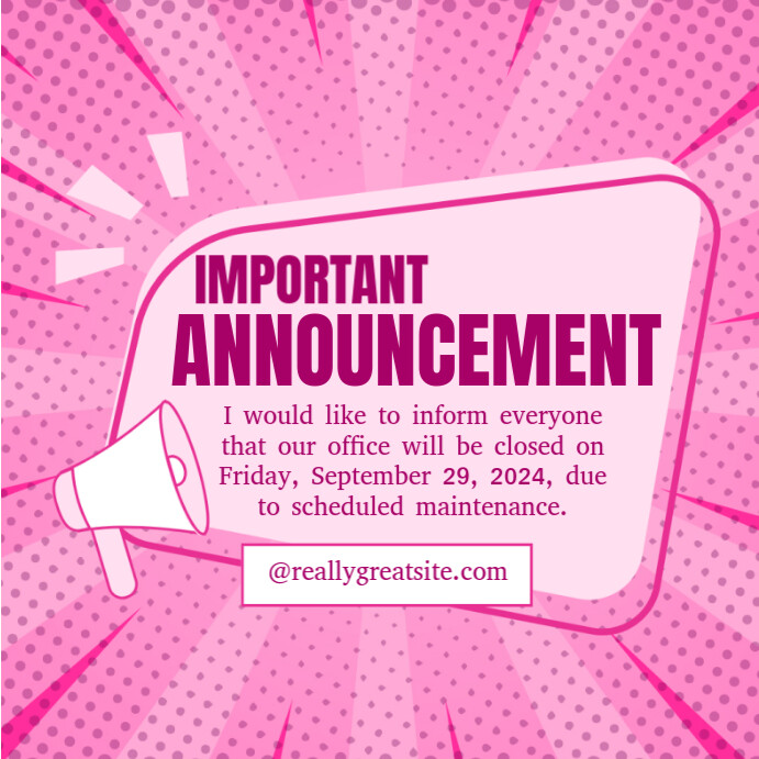 Plantilla de Important Announcement Ad | PosterMyWall