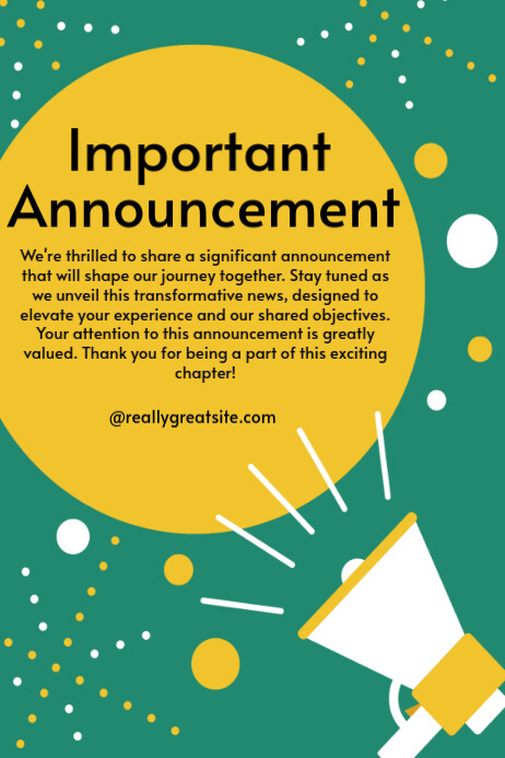 Plantilla de Important Announcement Ad | PosterMyWall