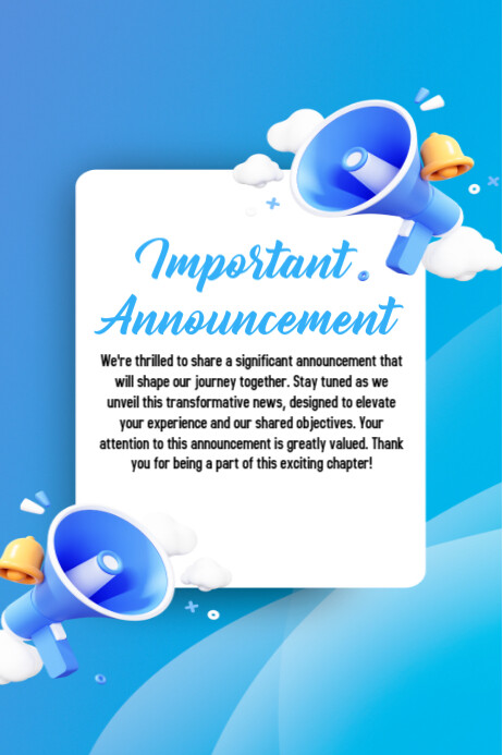 Important Announcement Ad Template | PosterMyWall