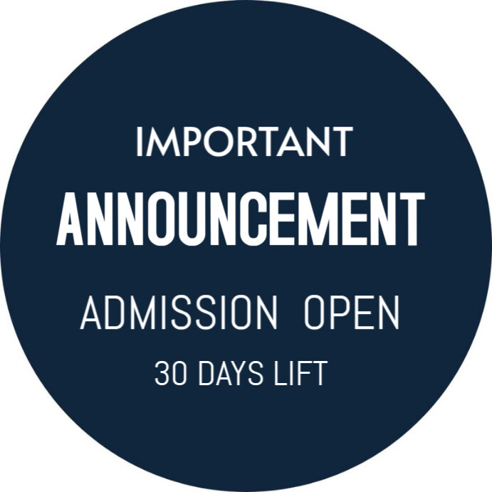 Modèle Important announcement admissions open | PosterMyWall