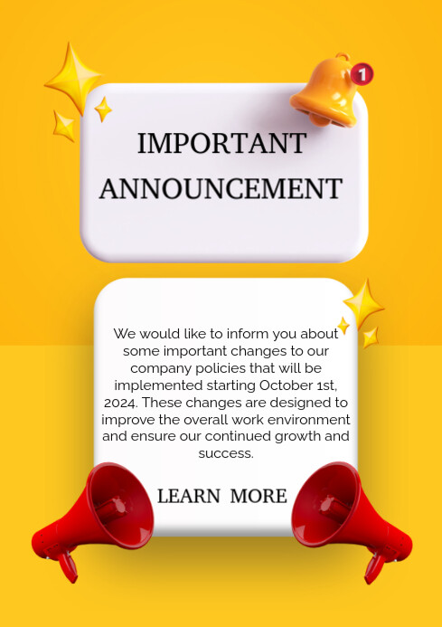 Important announcement card Template | PosterMyWall