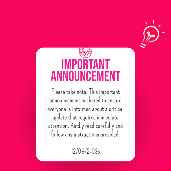 Important announcement design poster Template | PosterMyWall