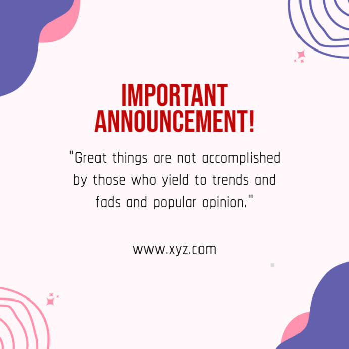 important announcement design poster Template | PosterMyWall