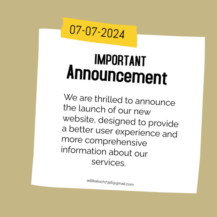 Important announcement Template | PosterMyWall