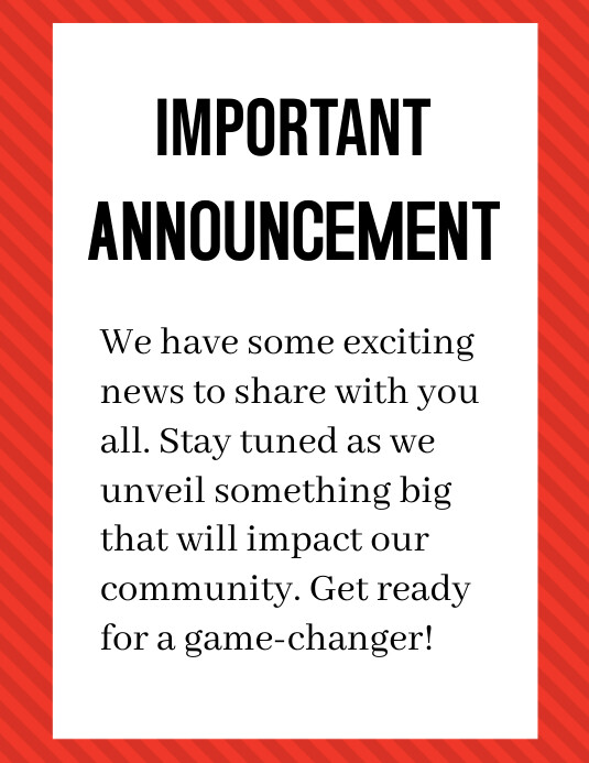 Important announcement Template | PosterMyWall