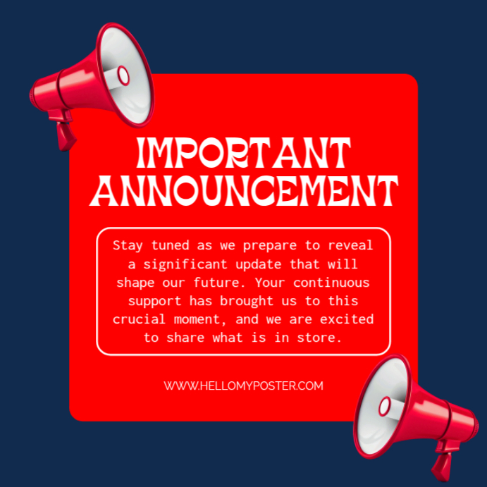 Important Announcement Template | PosterMyWall