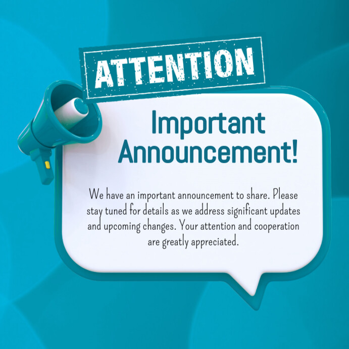 Important Announcement Template | PosterMyWall