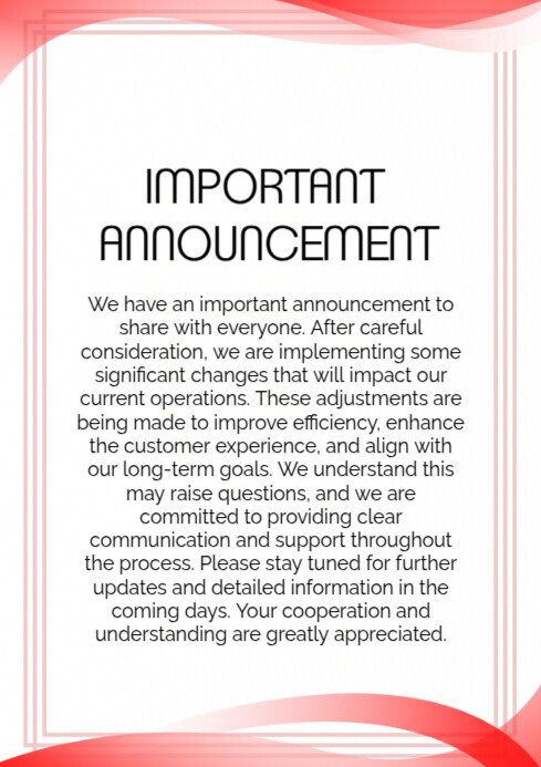 Important announcement Template | PosterMyWall