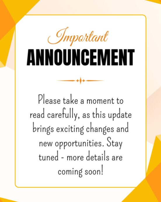 Important Announcement Template | PosterMyWall