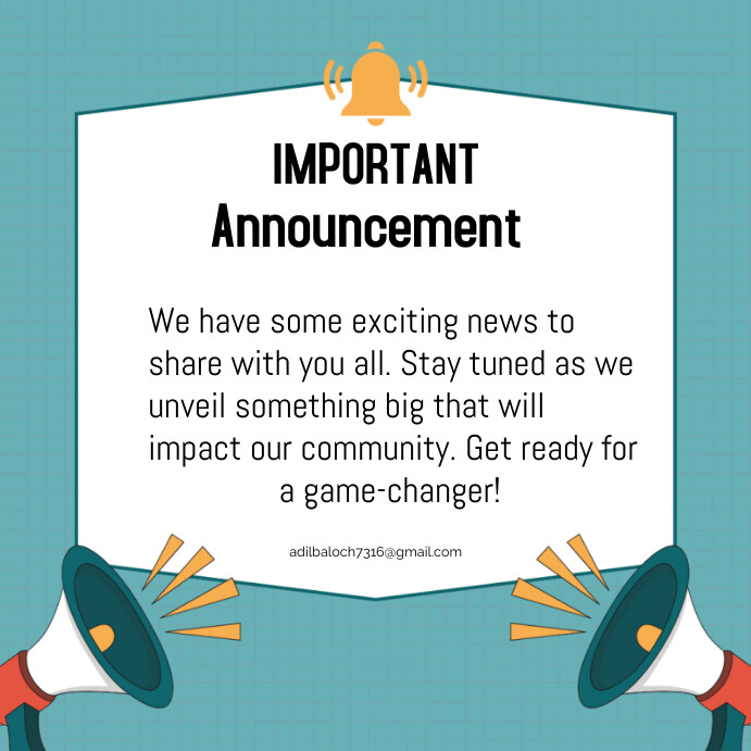 Important announcement Template | PosterMyWall