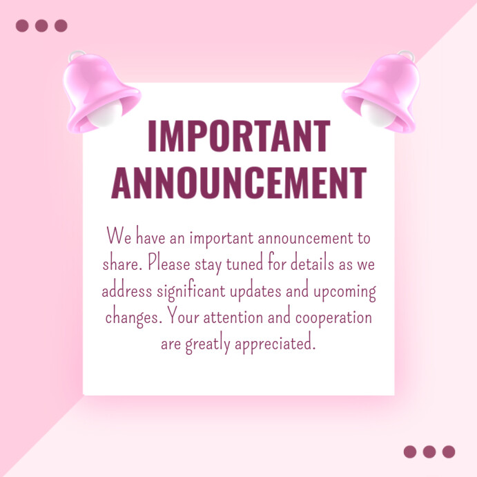 Important Announcement Template | PosterMyWall
