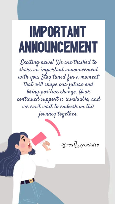 Important Announcement Template | PosterMyWall