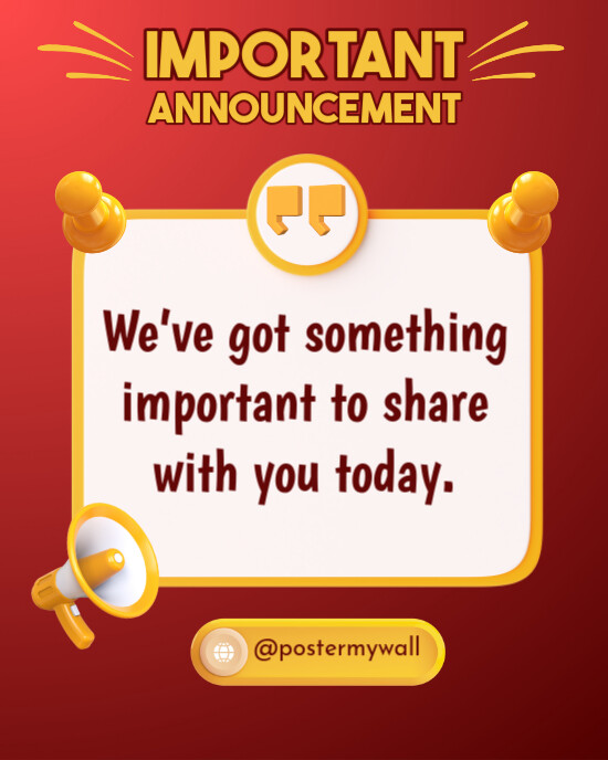 Important Announcement Template | PosterMyWall