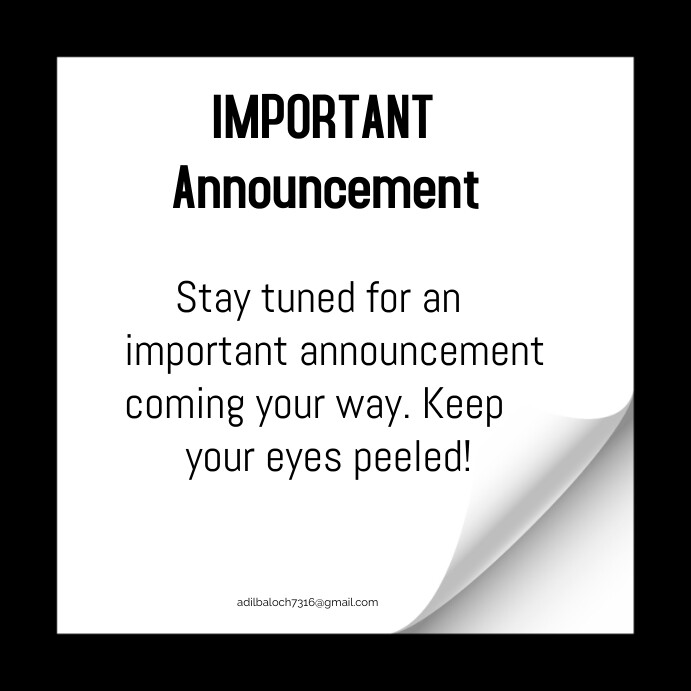 Important announcement Template | PosterMyWall