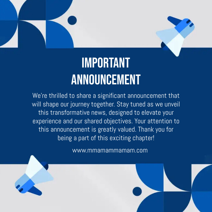 Plantilla de Important Announcement | PosterMyWall