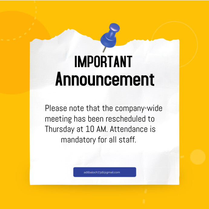 Important announcement Template | PosterMyWall