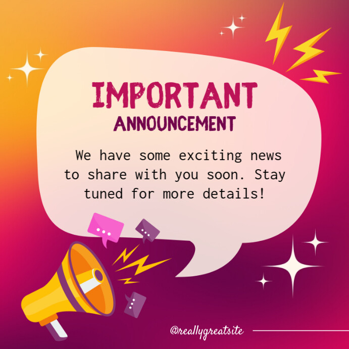 Important Announcement Templat | PosterMyWall