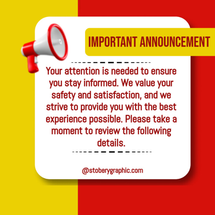Important announcement Template | PosterMyWall