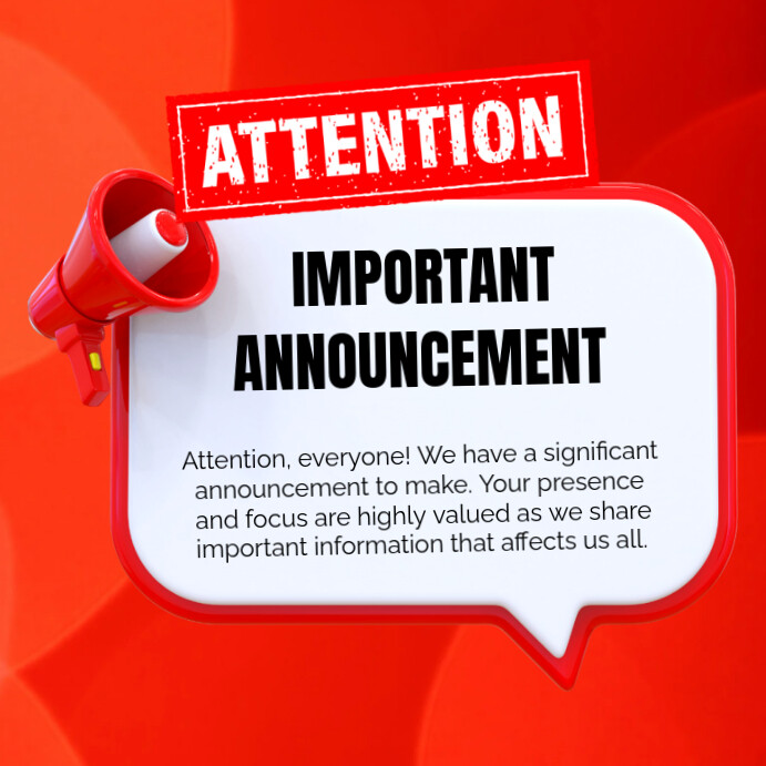 Copy of Important announcement | PosterMyWall