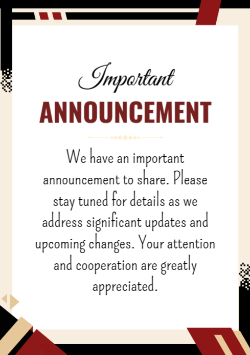 Important Announcement Template | PosterMyWall