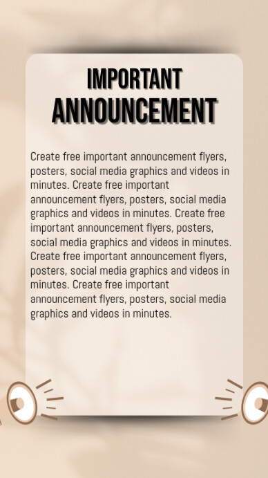 Modèle important announcement | PosterMyWall