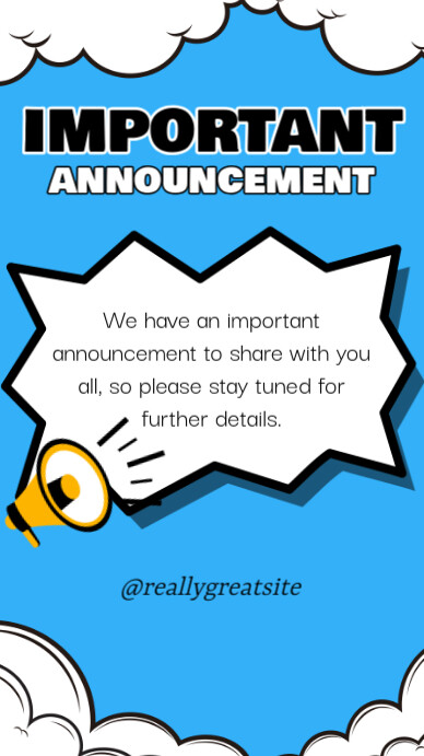 Important Announcement Template | PosterMyWall